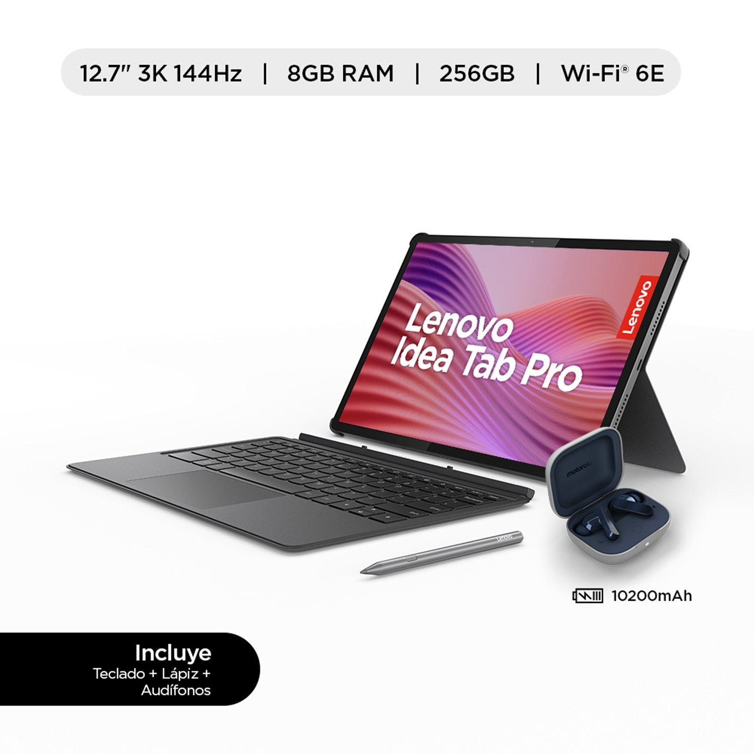 Tablet Lenovo Idea Tab Pro 8GB RAM 256GB 12.7" WiFi 6E+ Teclado + Lápiz + Audífonos - Onlytec Peru
