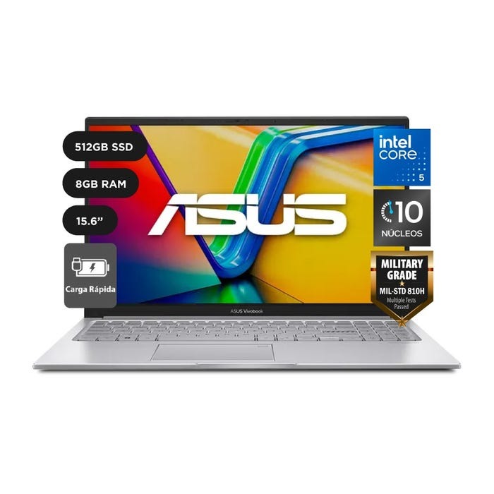 LAPTOP ASUS CORE 5-120U 8GB RAM 512GB SSD 15.6 PULG FHD W11 - Onlytec Peru